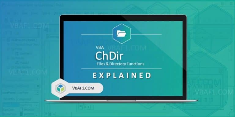 VBA ChDir Function in Excel | Explained Syntax Examples | VBAF1.COM