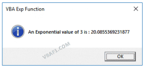 VBA Exp Function in Excel | Explained Syntax Examples | VBAF1.COM