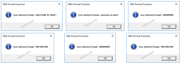VBA FORMAT Function in Excel | Syntax Examples | VBAF1.COM