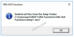 VBA Kill Function in Excel | Explained with Syntax Examples | VBAF1.COM