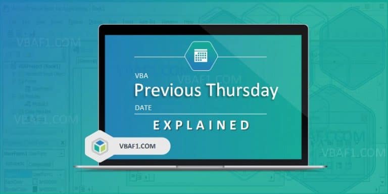 Previous Thursday Date Using Excel VBA Functions VBAF1 COM