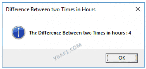 Calculate Hours Difference Between two Times in Excel VBA