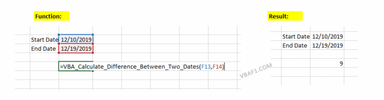 Calculate Days Difference Between Two Dates In Excel VBA