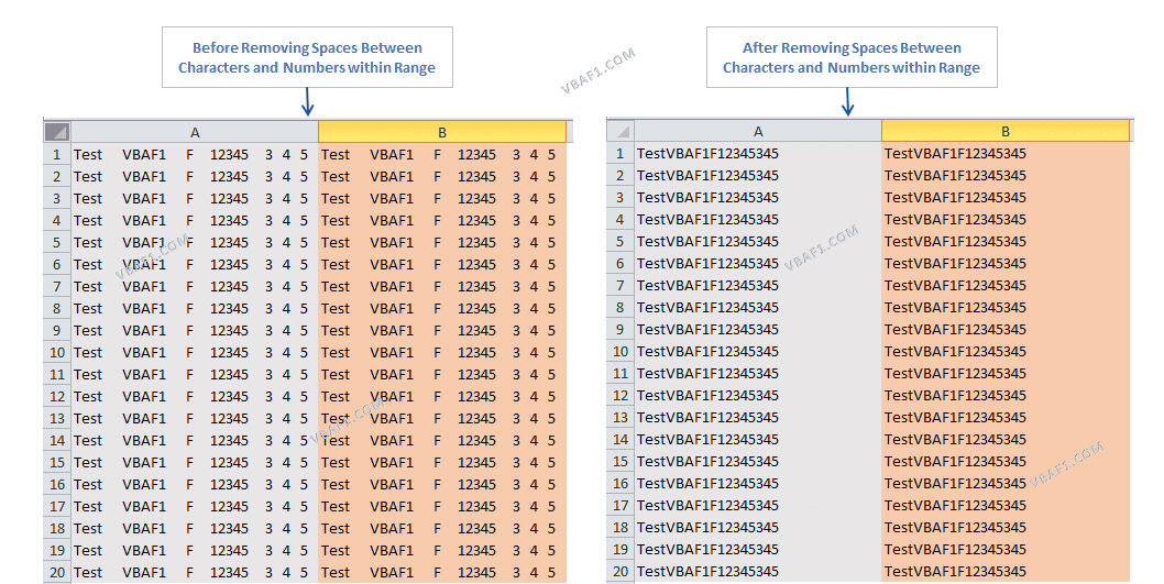Remove Spaces Between Characters And Numbers Within Range Vbaf1