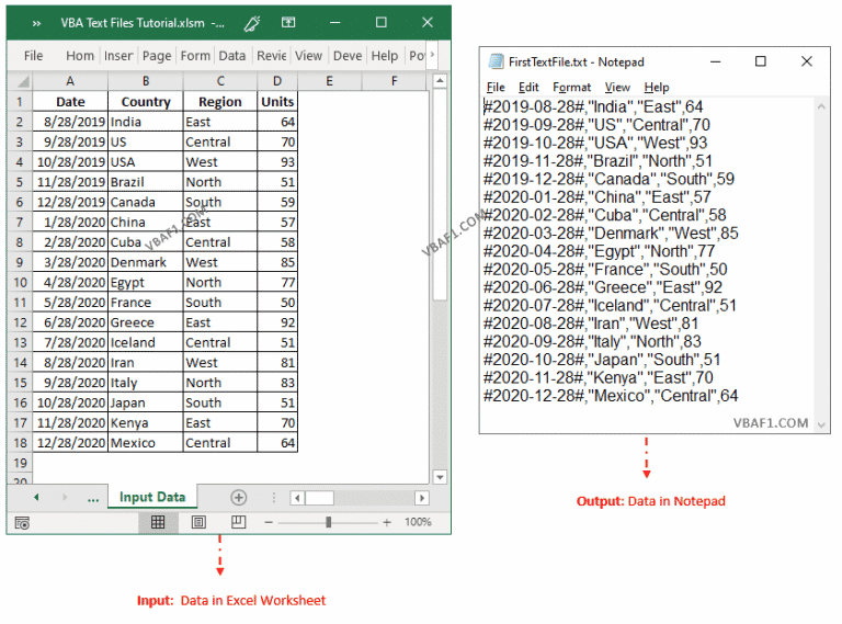 VBA Write To Text File Complete Reference Tutorial VBAF1