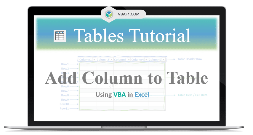 VBA Add Column To Table In Excel Tutorial Examples VBAF1 COM