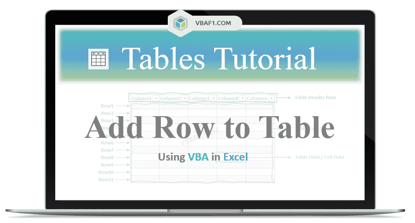 VBA Add Row To Table In Excel Tutorial Examples VBAF1 COM