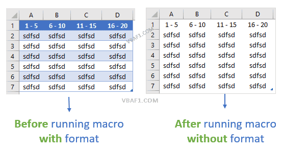 VBA Clear Table Format In Excel Tutorial Examples VBAF1 COM