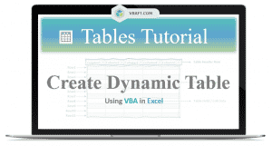 VBA Create Dynamic Table |Tutorial |Examples | Instructions | VBAF1.COM
