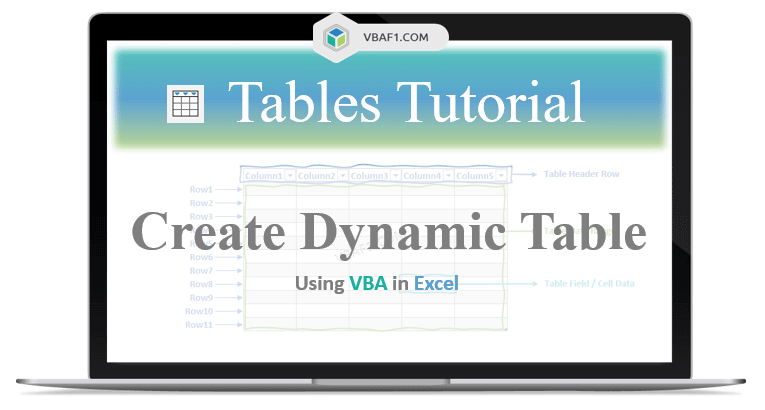 VBA Create Dynamic Table Tutorial Examples Instructions VBAF1 COM