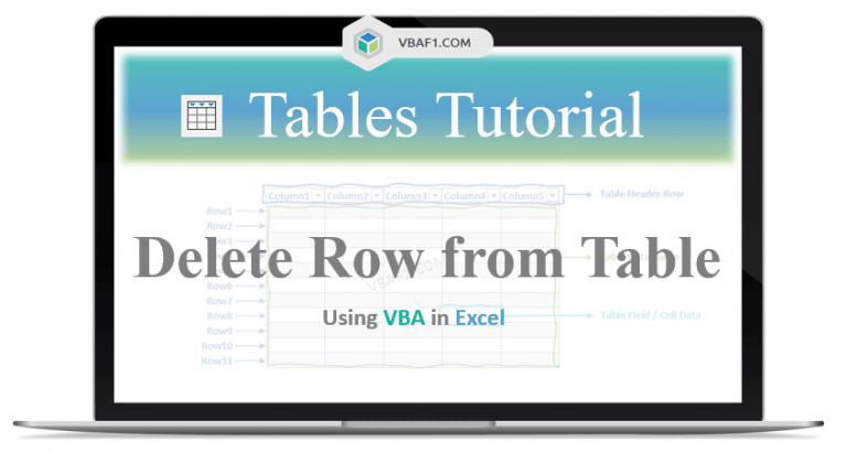VBA Delete Row From Table In Excel Tutorial Examples VBAF1 COM