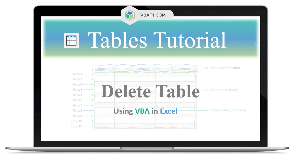 VBA Delete Table From Worksheet Workbook Tutorial VBAF1 COM