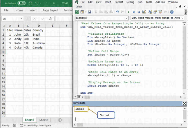 VBA Read Values From Range To An Array In Excel With Examples VBAF1