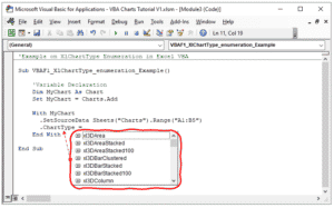 Set Chart XlChartType Enumeration & Values in Excel VBA | VBAF1