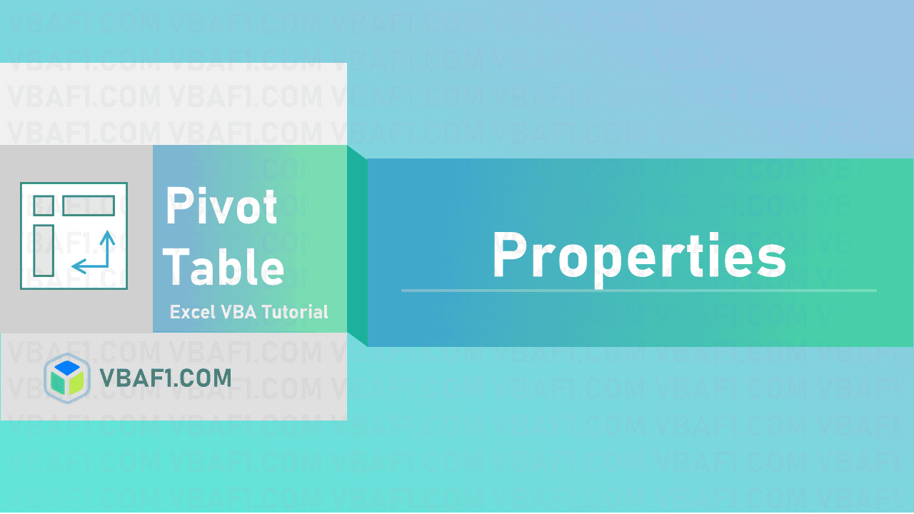 VBA Pivot Table Properties Syntax VBAF1